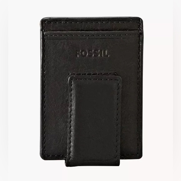 Fossil | Accessories | Nwt Fossil Black Leather Ingram Magnetic Multi ...